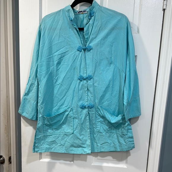 empress fashions | Tops | Vintage Empress Fashion Blue Kimono Jacket ...